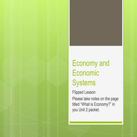 Economy and Economic systems | PPT