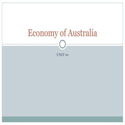 Economy Of Australia | PPT