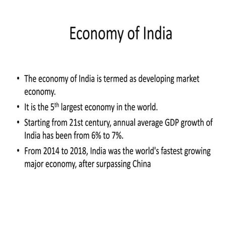 Economy of india | PPTX