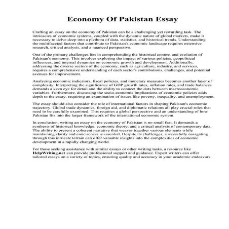 Economy Of Pakistan Essay.pdf