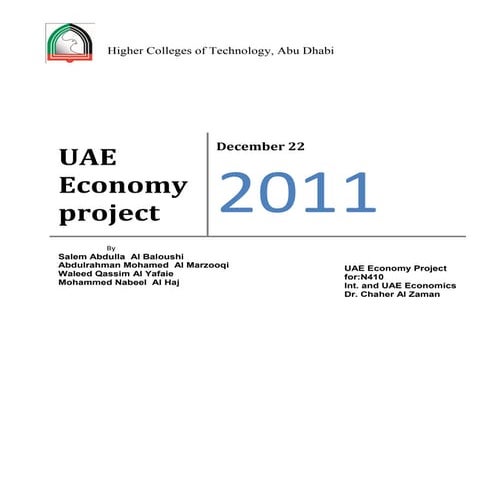 Economy Report of United Arab Emirates | PDF
