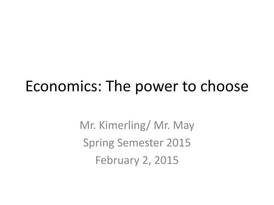 Economics Chapter 1 Assignments | PPT