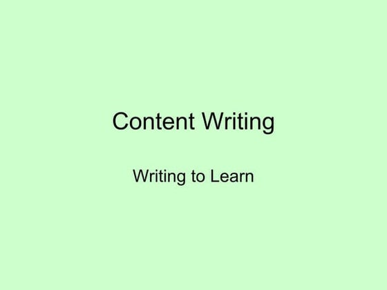 Writing in the Content Areas | PPT | Educational Assessment | Education