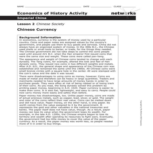 Paper Money ppt, Chinese inventions, history lesson. | PPTX