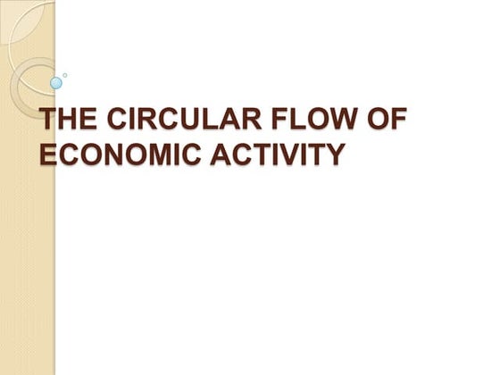 Circular flow of economic activities | PPTX | Business | Business and ...