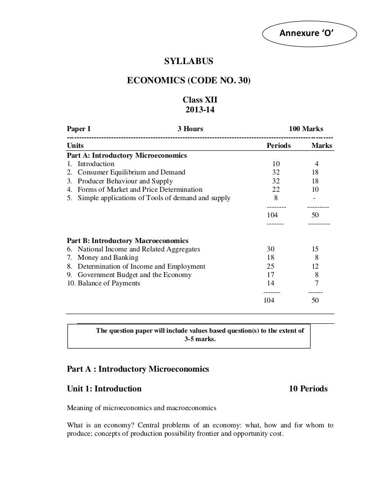 CBSE Eco sample paper 2014