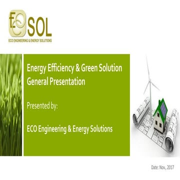 Eco Engineering and Energy Solutions EcoSol | PPT