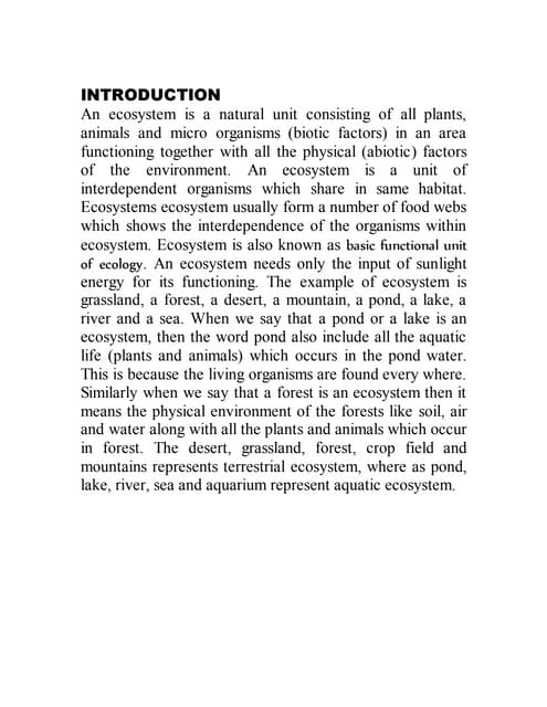 Components of ecosystem | PPTX | Geology | Science