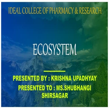 Ecosystem by krishna upadhyay | PPT