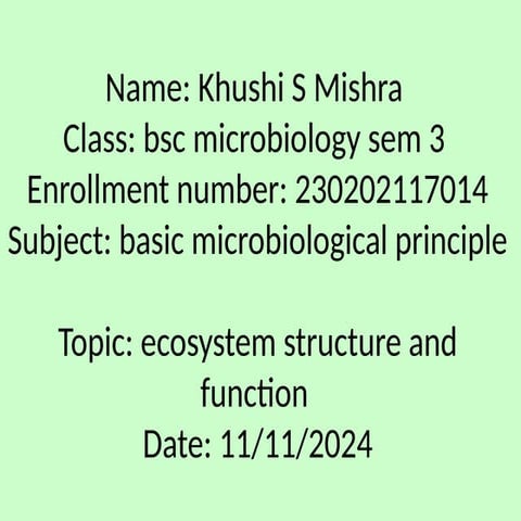 Ecosystem Pptx Science Class 4 To Std 12 Pptx