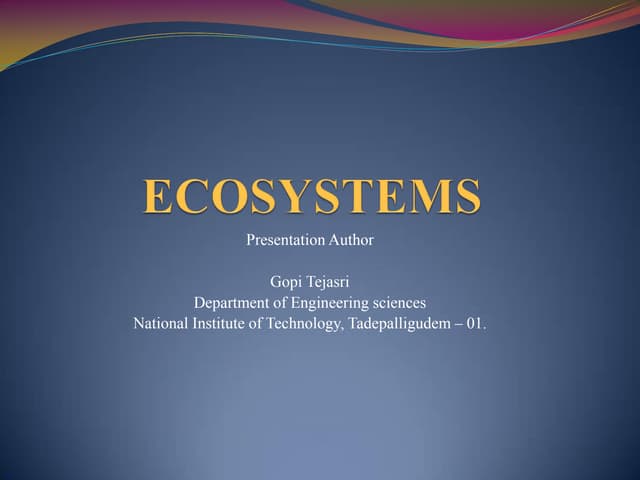 Energy Transfer in Ecosystems | PPT