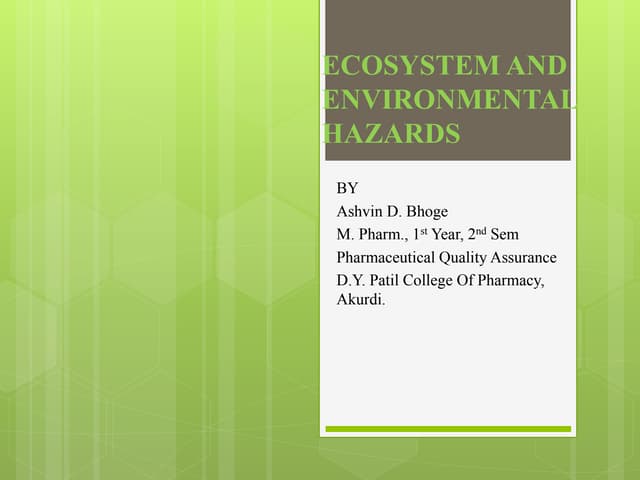 ENVIRONMENTAL HAZARDS | PPTX | Indoor Environmental Quality | Home & Garden