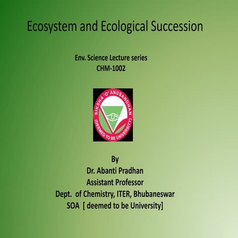 Ecosystem and Ecological succession | PPTX | Geology | Science