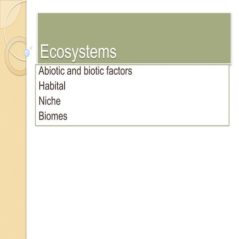 Ecosystems unit 5 | PPTX