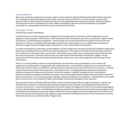 Ecosystem Introductory Presentation Ppt