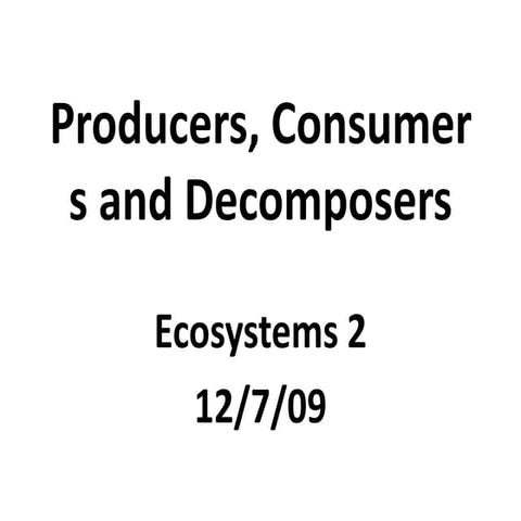 Producers, Consumers, Decomposers | PPTX