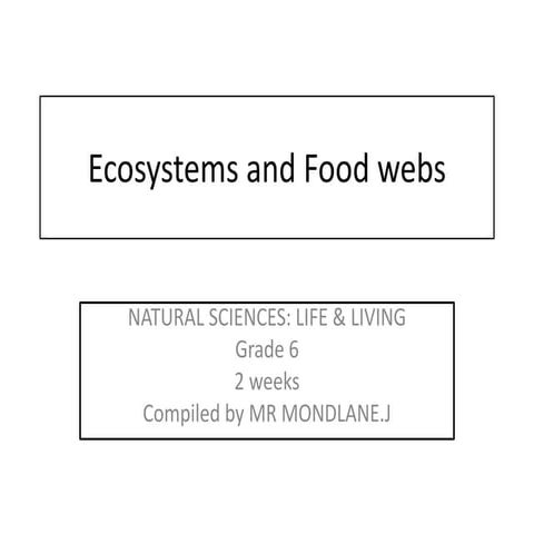 Ecosystems and food webs by mondlane.j | PPT