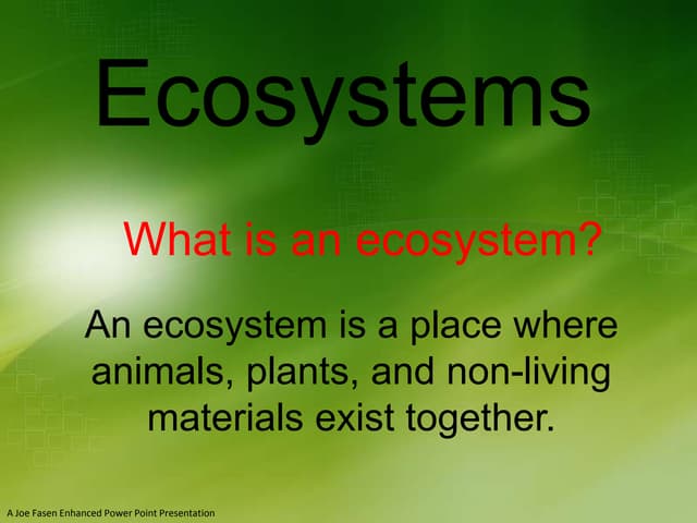 Life science ecosystem. grade 10 | PPTX