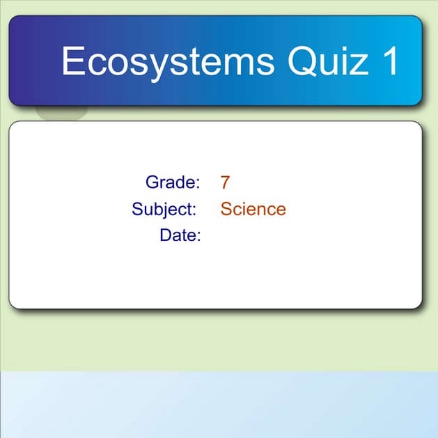 Ecosystems Quiz | PPTX
