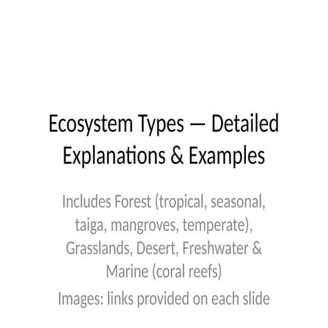 Terrestrial and Aquatic Ecosystem, Biomes and distribution | PPTX