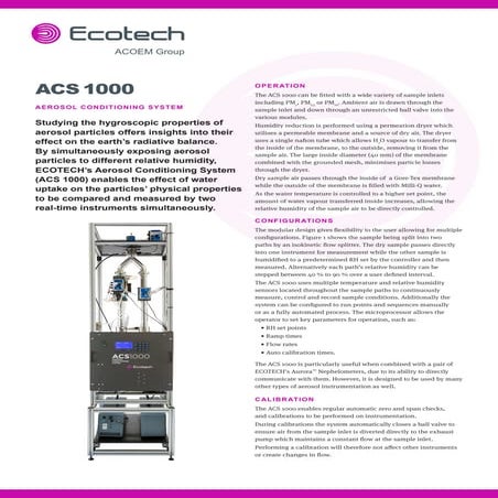 Ecotech acs-1000-spec-sheet-20180122 | PDF