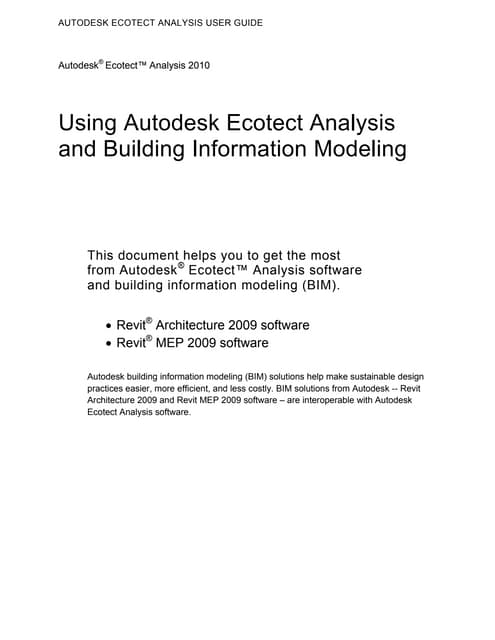 Ecotect Modeling Basics | PDF