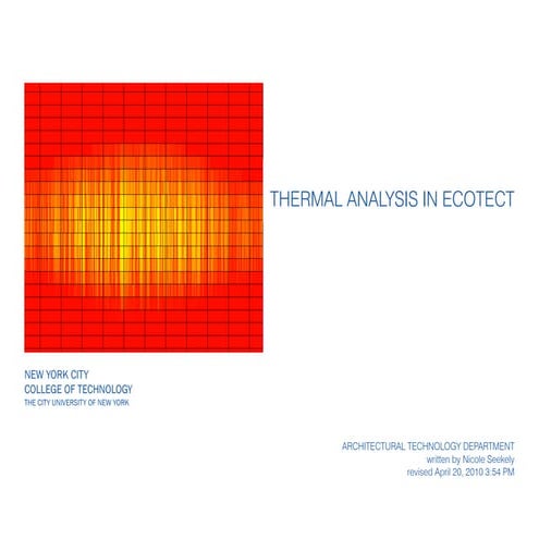 Thermal Analysis in Ecotect | PDF