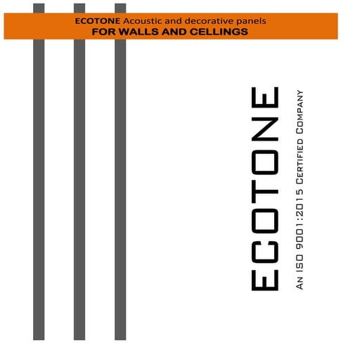 Ecotone Grooved Panels and Acoustical Ceiling Tiles | PDF