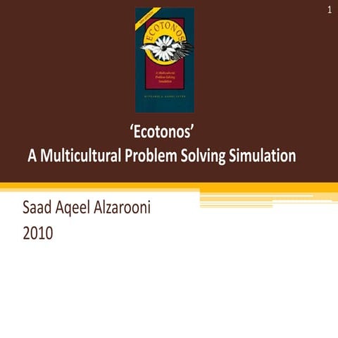 Ecotonos a multicultural problem solving simulation | PDF