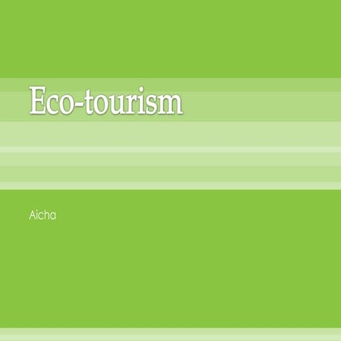 Tourism and ecology | PPTX
