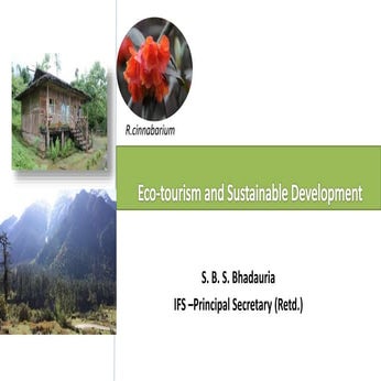 Eco tourism and sustainable development sikkim india june 18 | PPTX