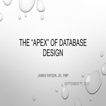 The "APEX" of database design | PPTX