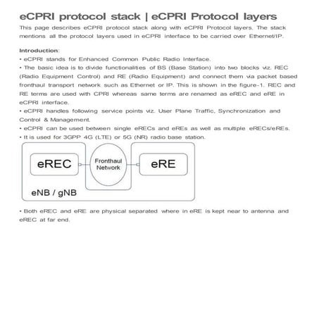 E Cpri Protocol Stack Docx Computer Networking Computing