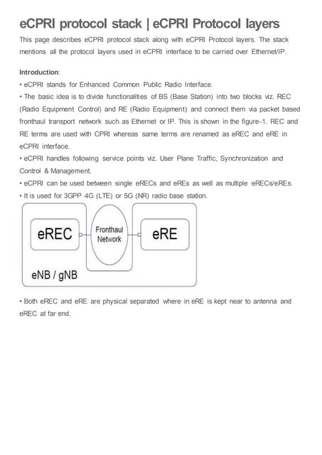 E Cpri Protocol Stack Docx Computer Networking Computing