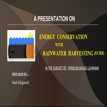 PBL on Energy Conservation with Rainwater Harvesting | PDF