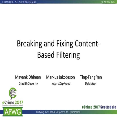 Breaking and Fixing Content-Based Filtering | PPTX