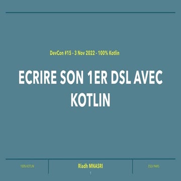 Ecrire son 1er DSL avec Kotlin | PDF