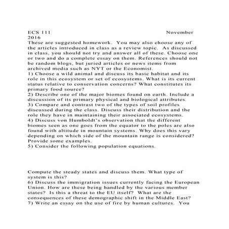 ECS 111 HOMEWORK TOPICS | PDF