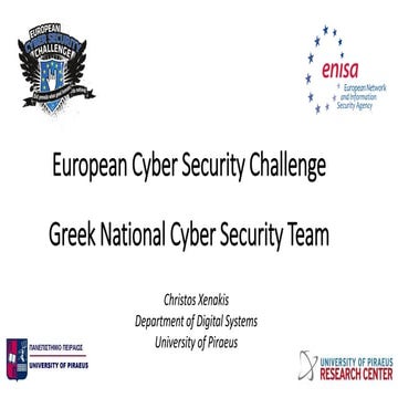 European Cyber Security Challenge - Greel National Cyber Security Team ...