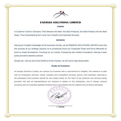 ESL vision, mission and code of conduct | PDF