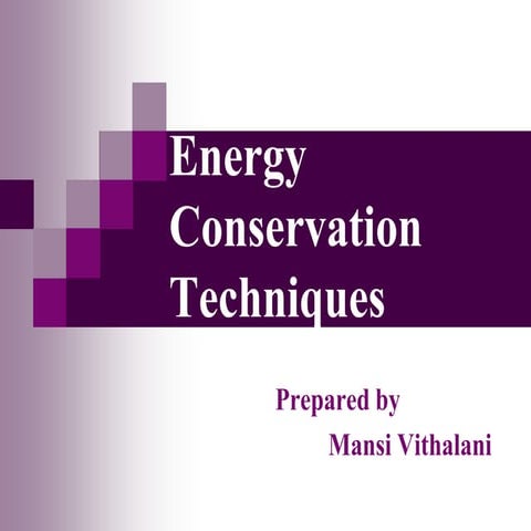 Energy Conservation Techniques For Industries | PPTX