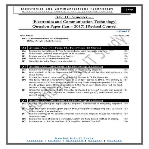 [Question Paper] Electronic and Communication Technology (Revised ...