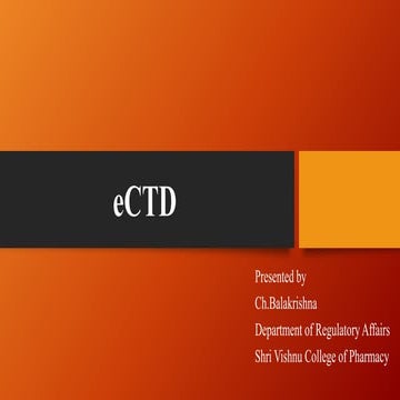 eCTD Presentation on Benefits of Electronic Submissions | PPT
