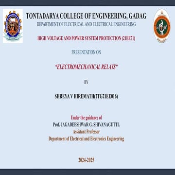 Ectromechanical relay in High voltage power system and protection.pptx