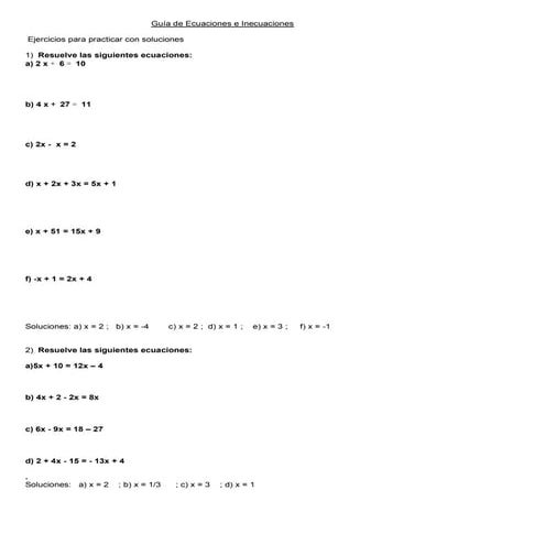 ECUACIONES E INECUACIONES PARA ESTUDIANTES DE SEXTO GRADO | PPTX