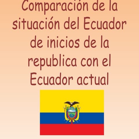 Comparacion del ecuador en sus inicios y ecuador actual | PPTX