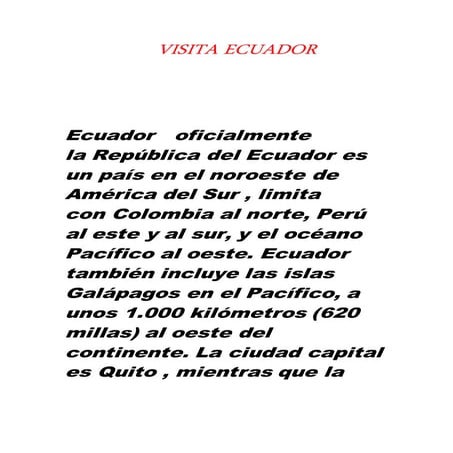 Ecuador Power Point Presentation | PPT
