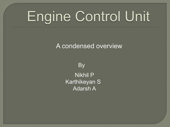Electronic Control Unit(ECU) | PPTX | Computing | Technology & Computing