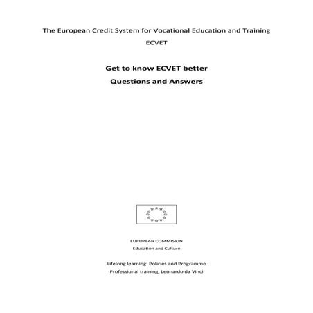 Ecvet question answerfinal | PDF