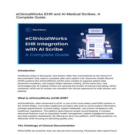 eClinicalWorks EHR and AI Medical Scribes: A Complete Guide | PDF